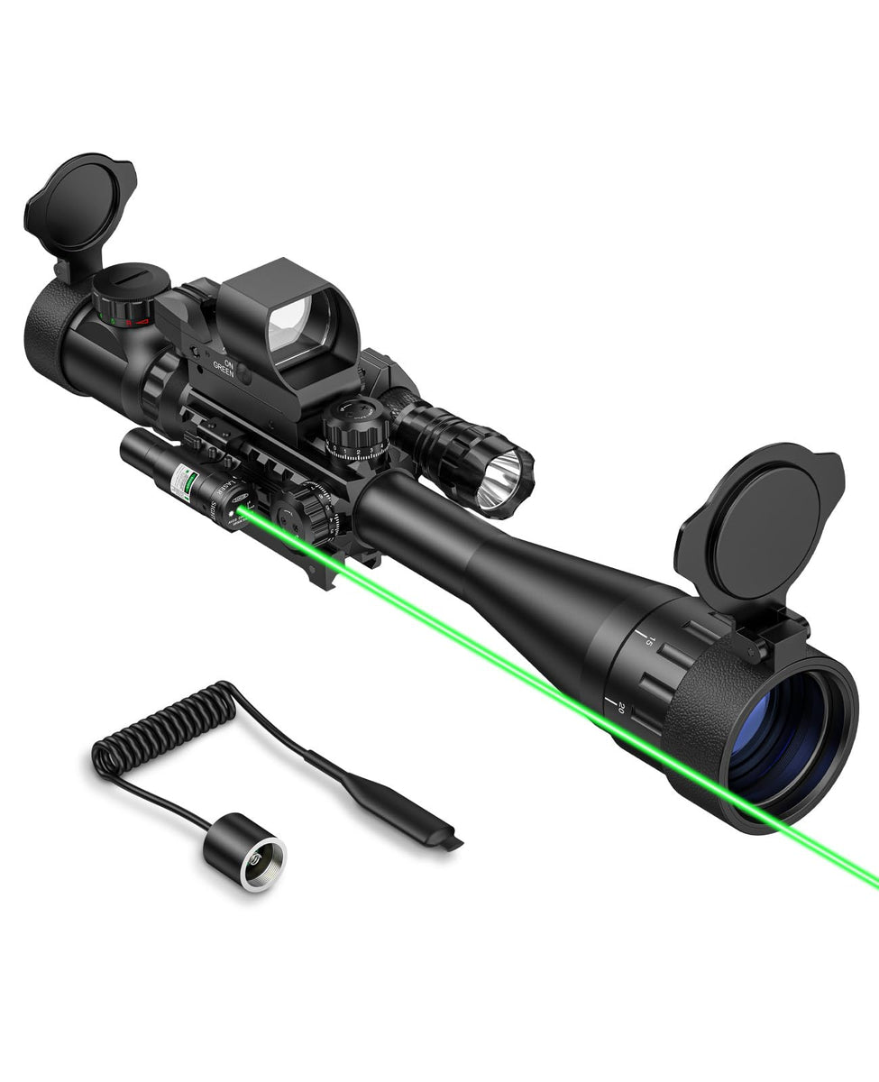 MidTen 6-24x50 AO Rifle Scope Combo, Rangefinder Reticle Long Range Sc
