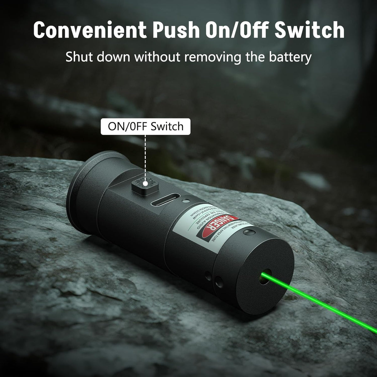 MidTen Rechargeable Red/Green Laser Bore Sight 12 Gauge with Push On/O